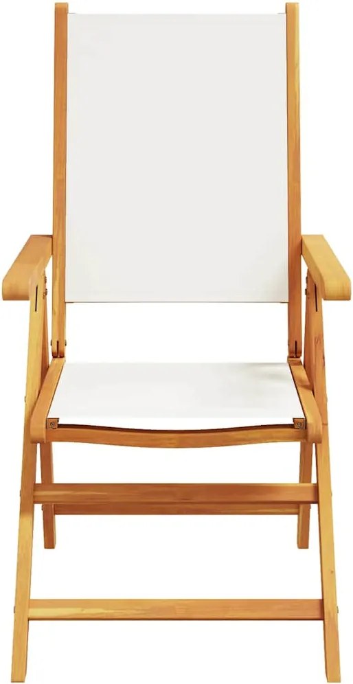 7dílný zahradní jídelní set krémově bílý textil a masivní dřevo 3281724