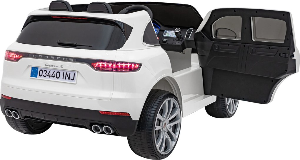 Ramiz Elektrické autíčko Porsche Cayenne S na baterie pro děti bílý lak SUV + dálkové ovládání