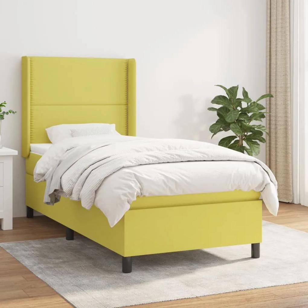 vidaXL Box spring postel s matrací 90x200 cm textil [3131326] Barva: tmavě hnědá