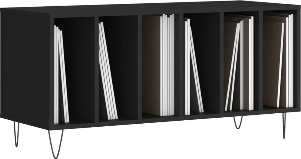 vidaXL Skříňka na LP desky 100x38x48 cm kompozitní dřevo [831754] Barva: Černá