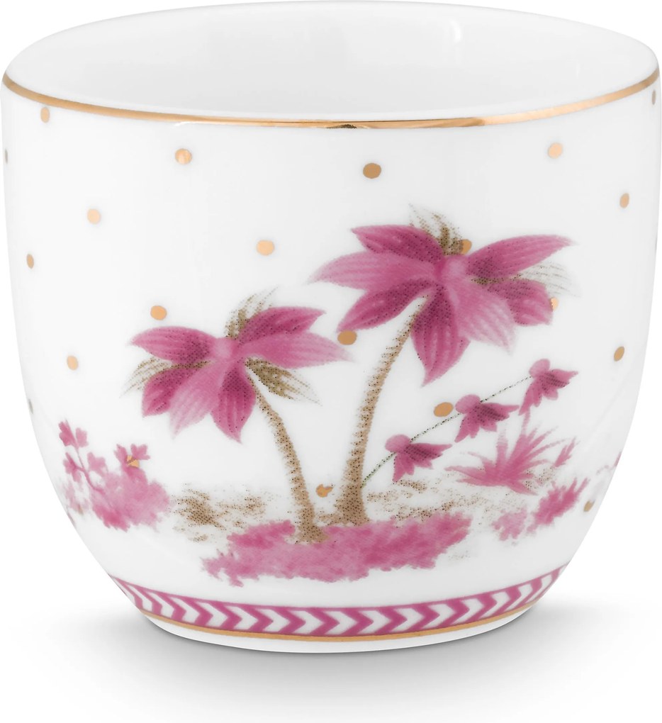 Pip Studio Jolie Dots Gold Kalíšek na vajíčko, růžový (porcelánová vajíčkovka)