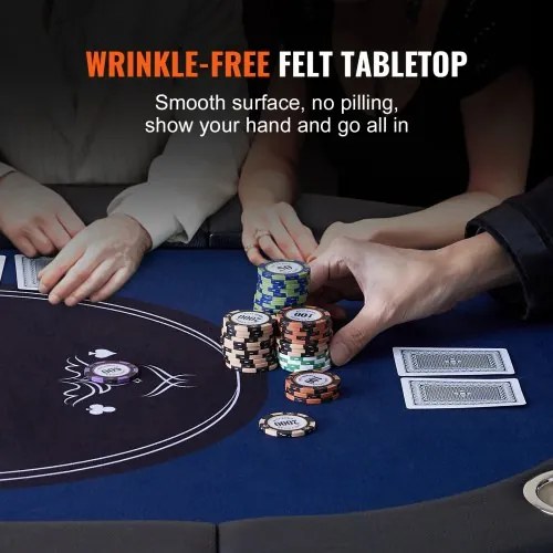 Skládací pokerový stůl pro 8 hráčů, Blackjack Texas Holdem s polstrovanými