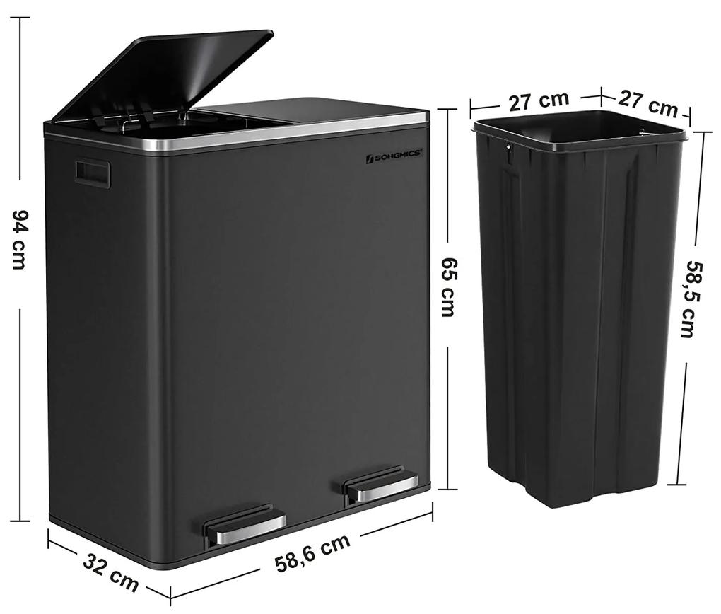 Odpadkový koš Rubax 2x30L černý