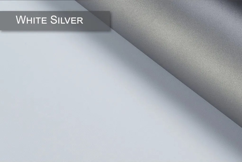 Dekodum Termoizolační roleta v hnědé kazetě, barva látky White Silver Šířka (cm): 64, Výška (cm): Balkonová (do 200 cm), Strana mechanismu: Levá