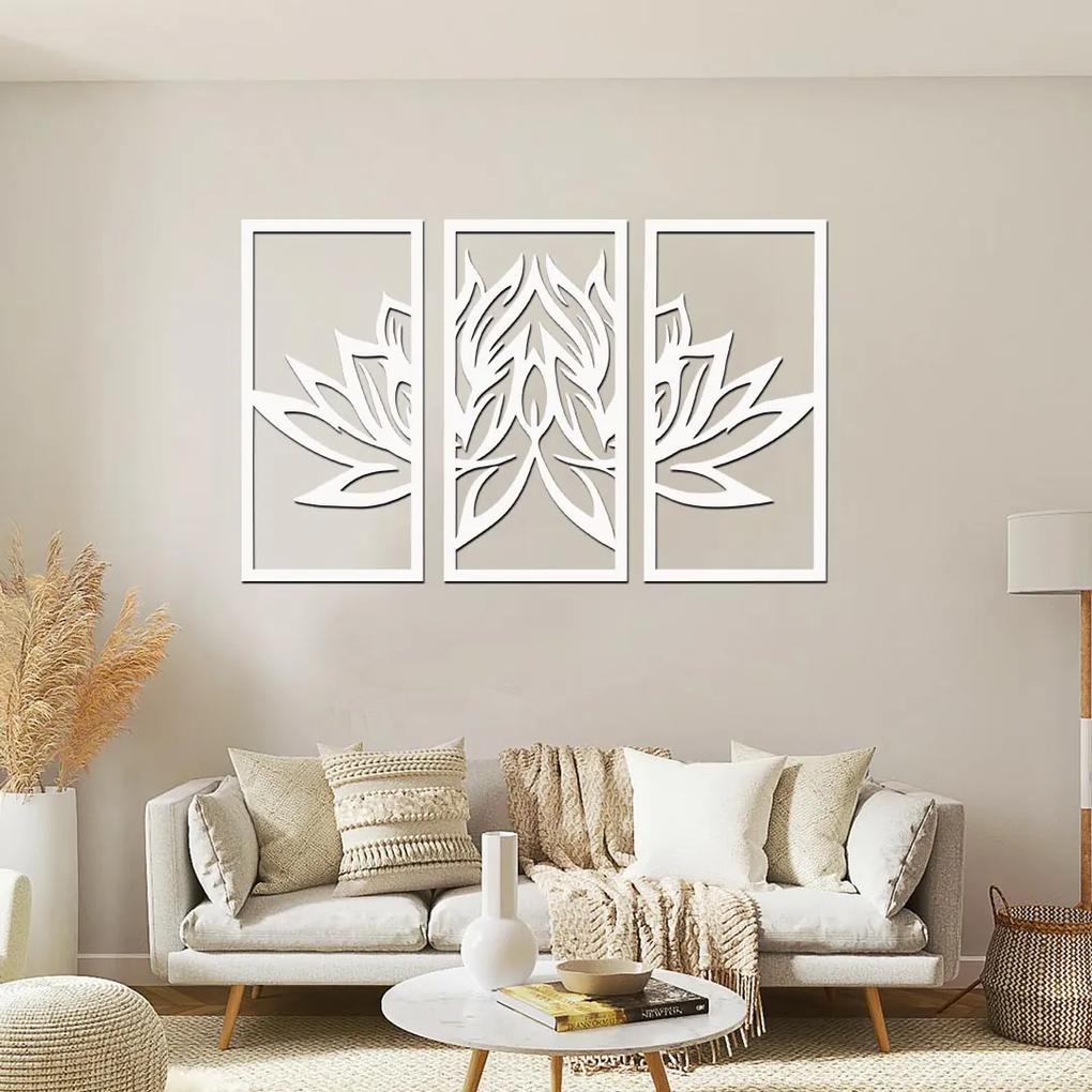 dřevo života 3dílny obraz LOTOSOVÝ KVĚT Barevný vzor: Borovice - limitovaná edice, Rozměry (cm): 90x60