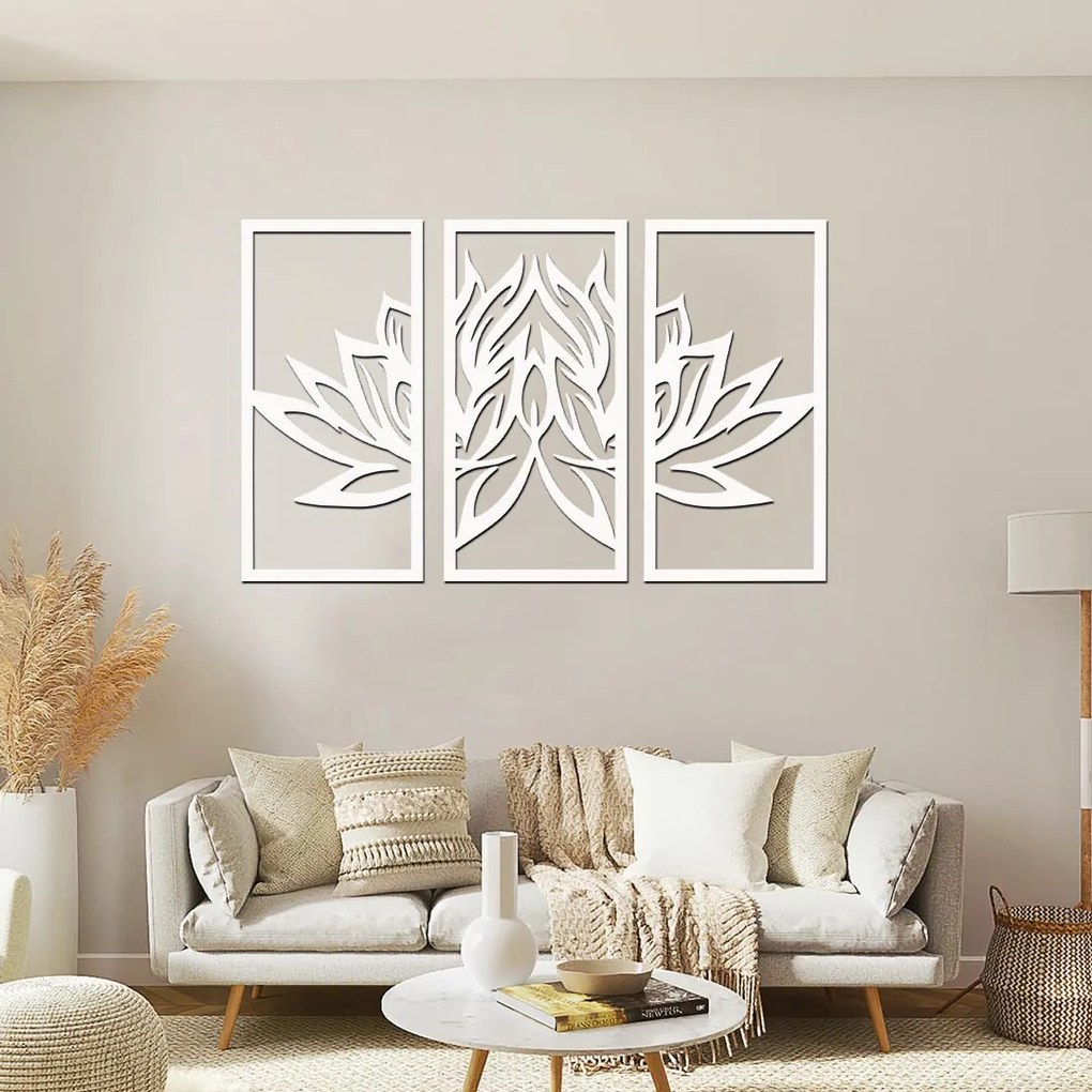 dřevo života 3dílny obraz LOTOSOVÝ KVĚT Barevný vzor: Horský dub, Rozměry (cm): 150x100