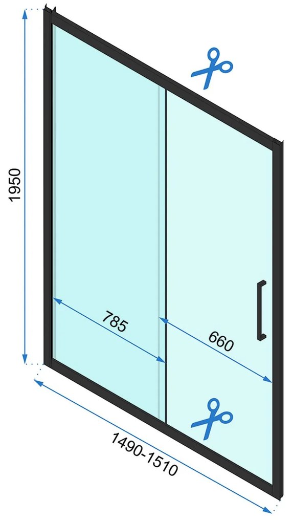 Sprchový kout REA RAPID SLIDE 140/dveře x 80/zástěna cm, černý