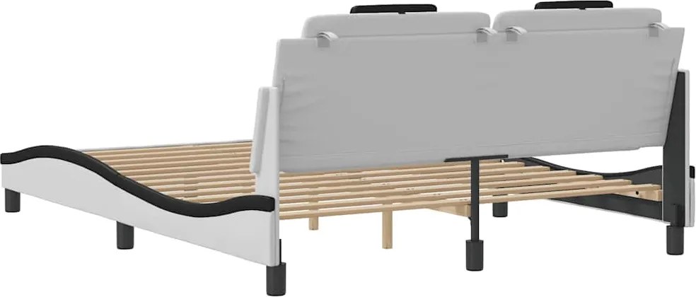 Rám postele Viana bez matrace bílý a černý 160 x 200 cm umělá kůže 3208109