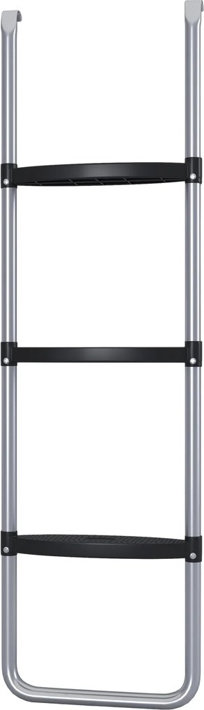 SPORTNOW Ocelový Trampolínový Žebřík 3 nebo 2 Kroky s Širokými Stupni a 2 Háky, Nosnost 120 kg, 110x32 cm, Stříbrný