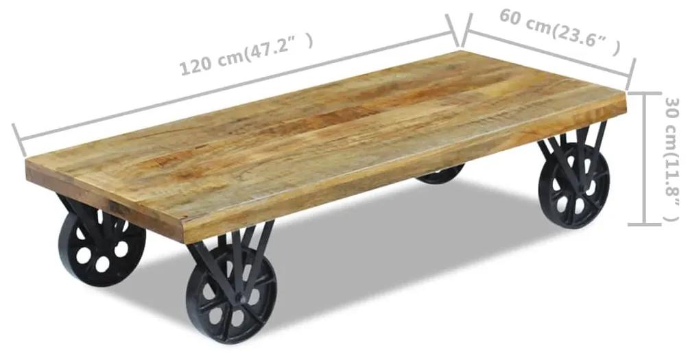 vidaXL Konferenční stolek z mangovníkového dřeva 120x60x30 cm