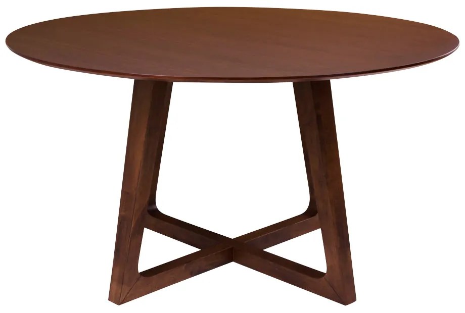 House Nordic Kulatý jídelní stůl HELLERUP 137 cm hnědý