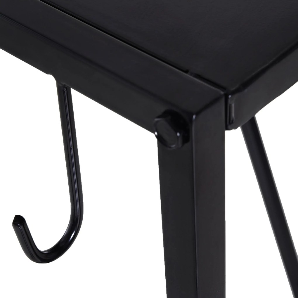 Držák na dřevo Outsunny - Sloupcový stojan na dřevo - Více příslušenství rozměr 34Š x 34H x 111V cm Metal Černý