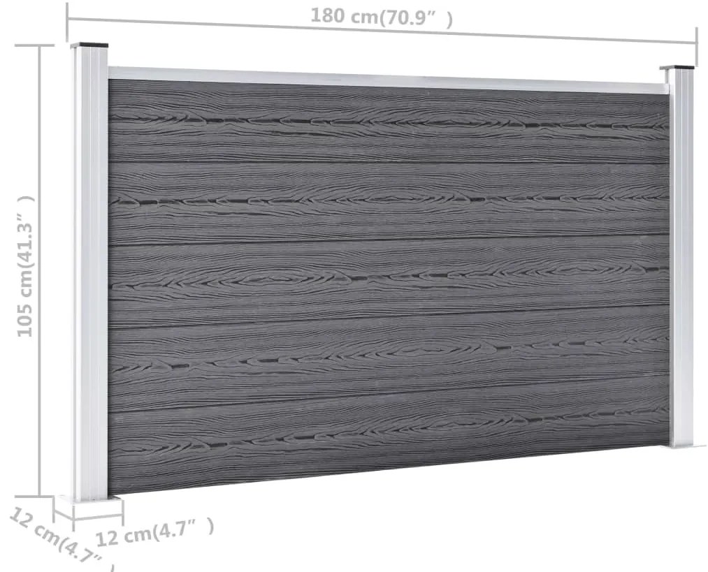 vidaXL Zahradní plot WPC 699 x 106 cm šedý