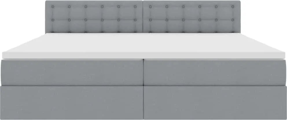 Postel s úložným prostorem a matrací Světle šedá 200 x 200 cm 3370656