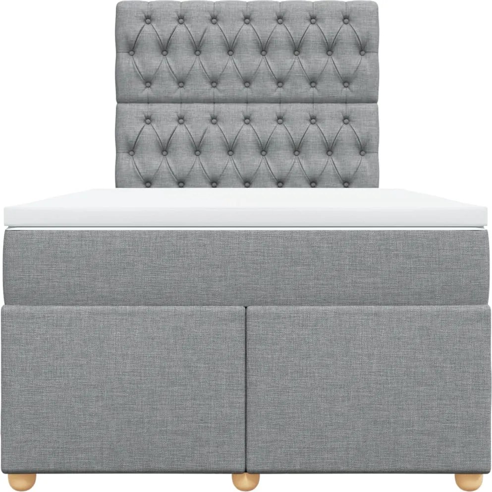 Box spring postel s matrací světle šedá 120 x 200 cm textil 3293554
