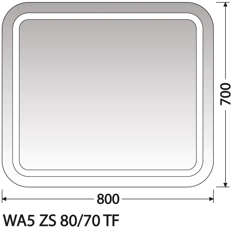 INTEDOOR zrcadlo s LED osvětlením WA5 ZS 80/70 TF