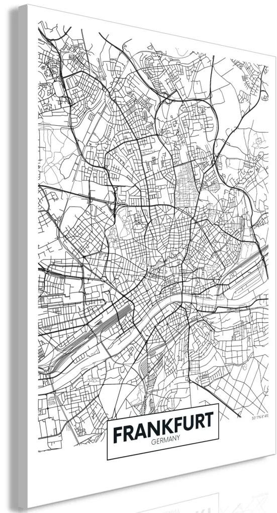 Obraz - Map of Frankfurt (1 Part) Vertical