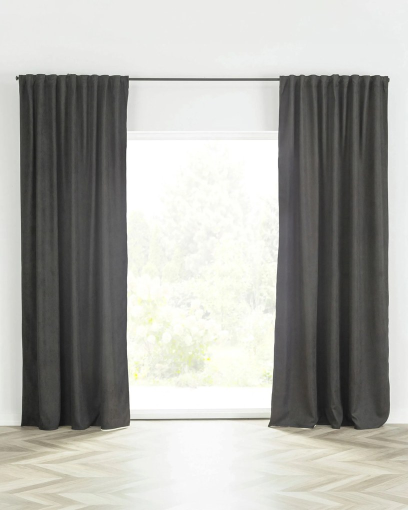 Hotový závěs BASIC s řasící páskou 140x260cm černý
