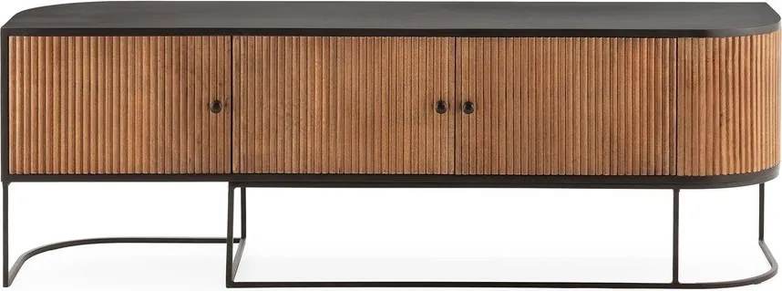 TV stolek z mangového dřeva v přírodní barvě 160x55x40 cm Curve – MOME