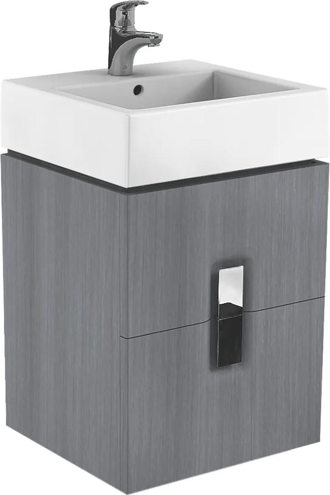 Koupelnová skříňka pod umyvadlo Kolo Twins 50x46x57 cm grafit stříbrný 89490000