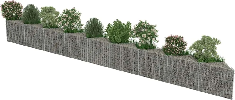 Gabionová zeď z pozinkované oceli 630 x 30 x 50 cm 143574