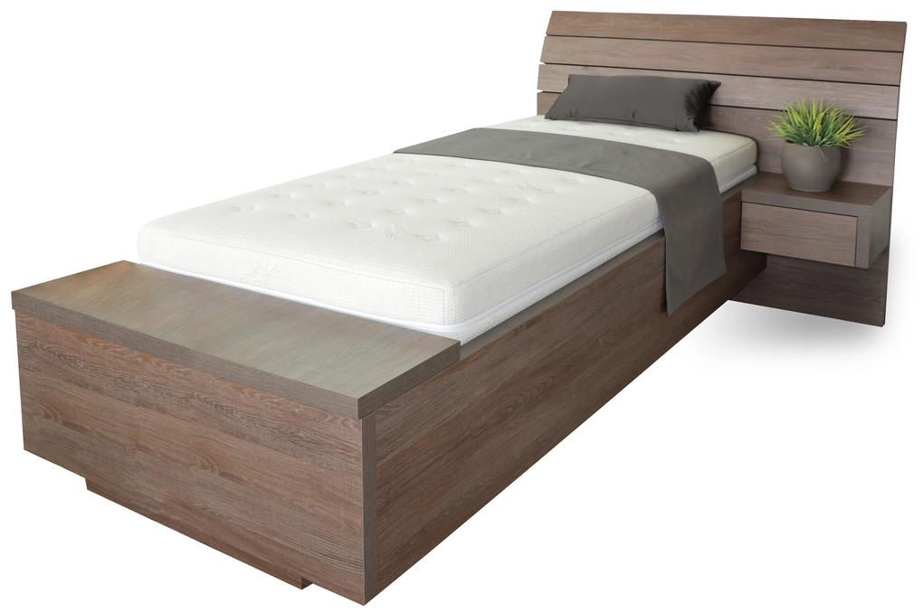 Ahorn Dřevěná postel Salina box u nohou 190x120 Dub bílý