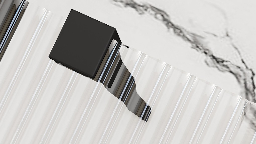 Rea Aero Intimo, sprchová zástěna 90x200 cm, 8mm čiré sklo, černý profil, REA-K4123