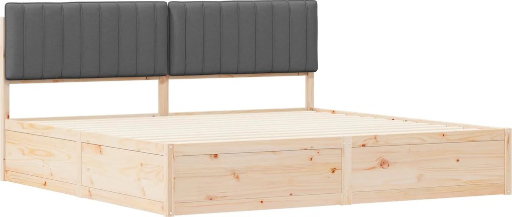 Rám postele s čalouněným čelem s čelo Tmavě šedá 200 x 200 cm 3398210