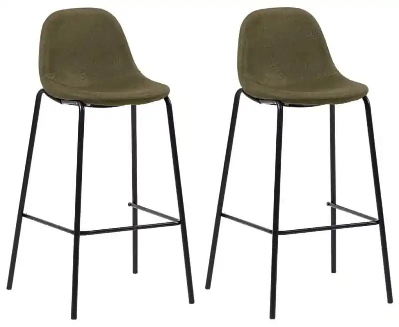 Barové židle 2 ks hnědé textil, 281529 HangarStore.cz | BIANO