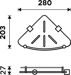 Nimco Rohová police s ohrádkou IXI BORMO černá - BRC X208-X-90