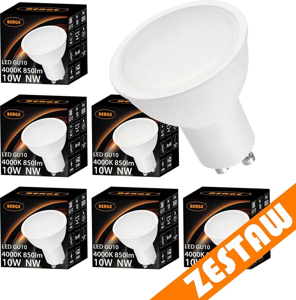 SADA 6x LED žárovek GU10 10W Premium