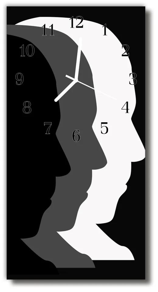 Nástěnné hodiny vertikální Tváře barevného muže 30x60 cm