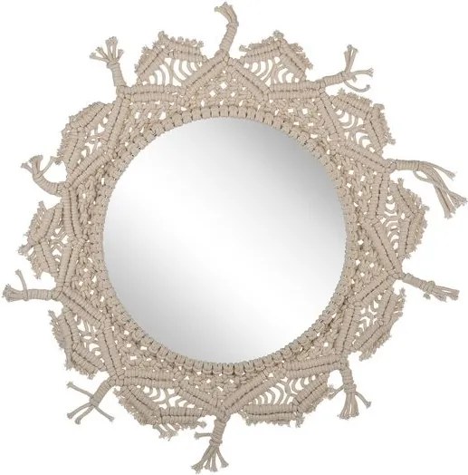 Nástěnné zrcadlo ø 55 cm béžové VIDISHA