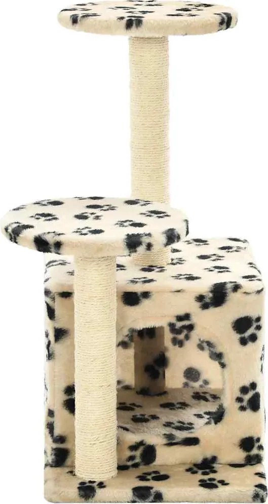 Škrabadlo pro kočky sisalové sloupky 60 cm béžový s potiskem 170520