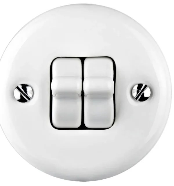 Elhard Nástěnný keramický vypínač s páčkou č.5b, bílý KN1255W