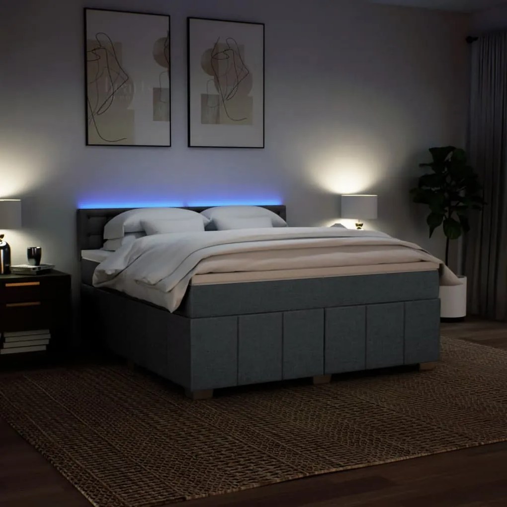 Box spring postel s matrací tmavě šedá 180x200 cm textil 3289462