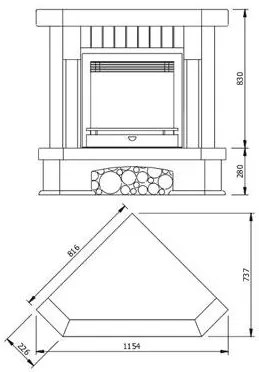 Biokamin -  BIOKRB DOVER 3 WOOD