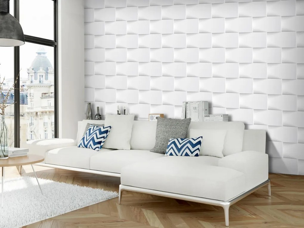 3D tapeta Bílá zeď (150x105 cm) - Murando DeLuxe