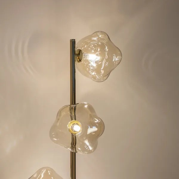 BRILAGI - Stojací lampa VULCANO 3xG9/8W/230V zlatá/kouřová béžová