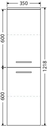 Intedoor střední skříň s košem na prádlo,2 dveře, UNI SS 122/35 2D K L/P Varianta: 26 Dub Gladstone