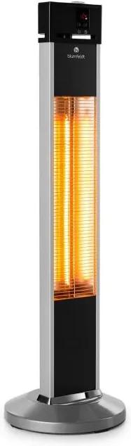 Blumfeldt Heat Guru stojící tepelný infrazářič, 2000W, 3 topné stupně, dálkové ovládání, stříbrná barva