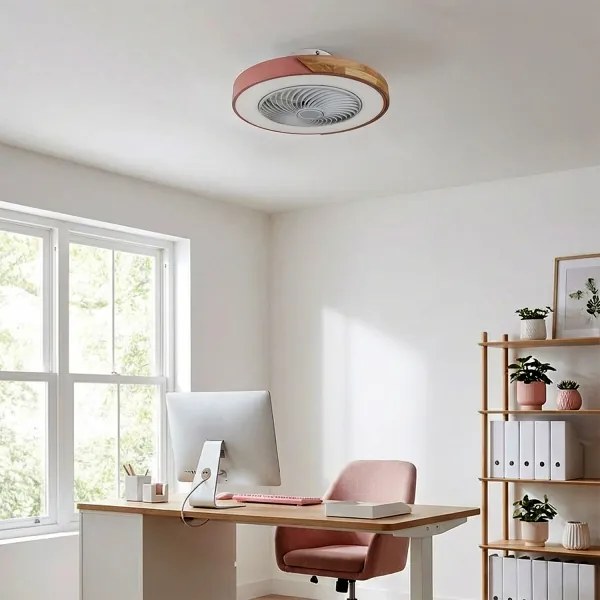 Brilagi - LED Stmív. svítidlo s ventilátorem LED/38W/230V 50 cm růžová/dub +DO