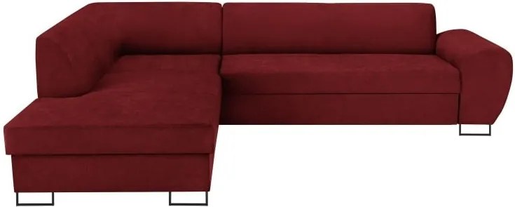 Červená rohová rozkládací pohovka s úložným prostorem Kooko Home XL Left Corner Sofa Piano