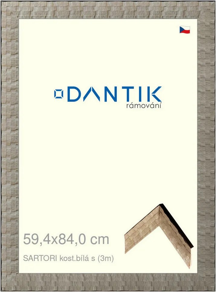 DANTIK rámeček 59,4x84 | SARTORI kost.bílá s (Plexi Čiré)