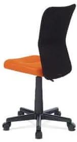 Autronic Kancelářská židle Kancelářská židle, oranžová mesh, plastový kříž, síťovina černá (KA-2325 ORA)