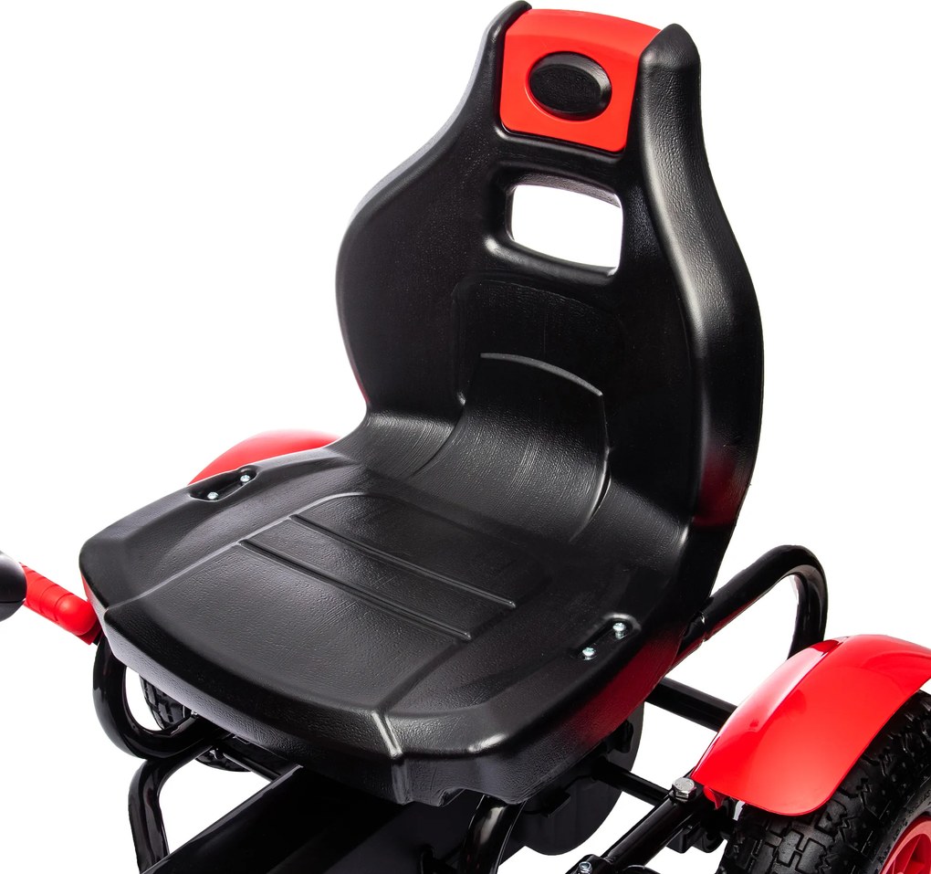 HOMCOM Pedal Go-Kart pro děti od 5 let, pedálové auto s nastavitelným sedadlem, gumovými pneumatikami a ruční brzdou pro chlapce a dívky do 50 kg, ro…