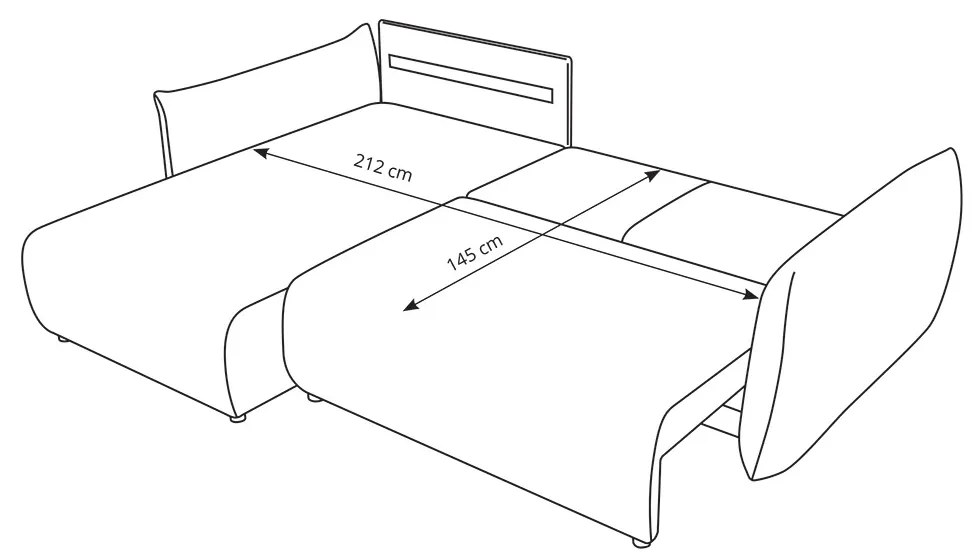 Sedací souprava ALLORA | 257x177 cm | rozkládací + úložný prostor | VÝBĚR TKANIN