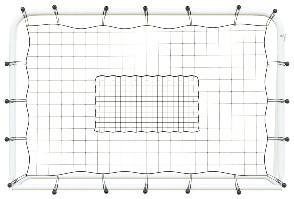 Fotbalová odrazová síť bílá a černá 184 x 61 x 123 cm ocel a PE - Default Title
