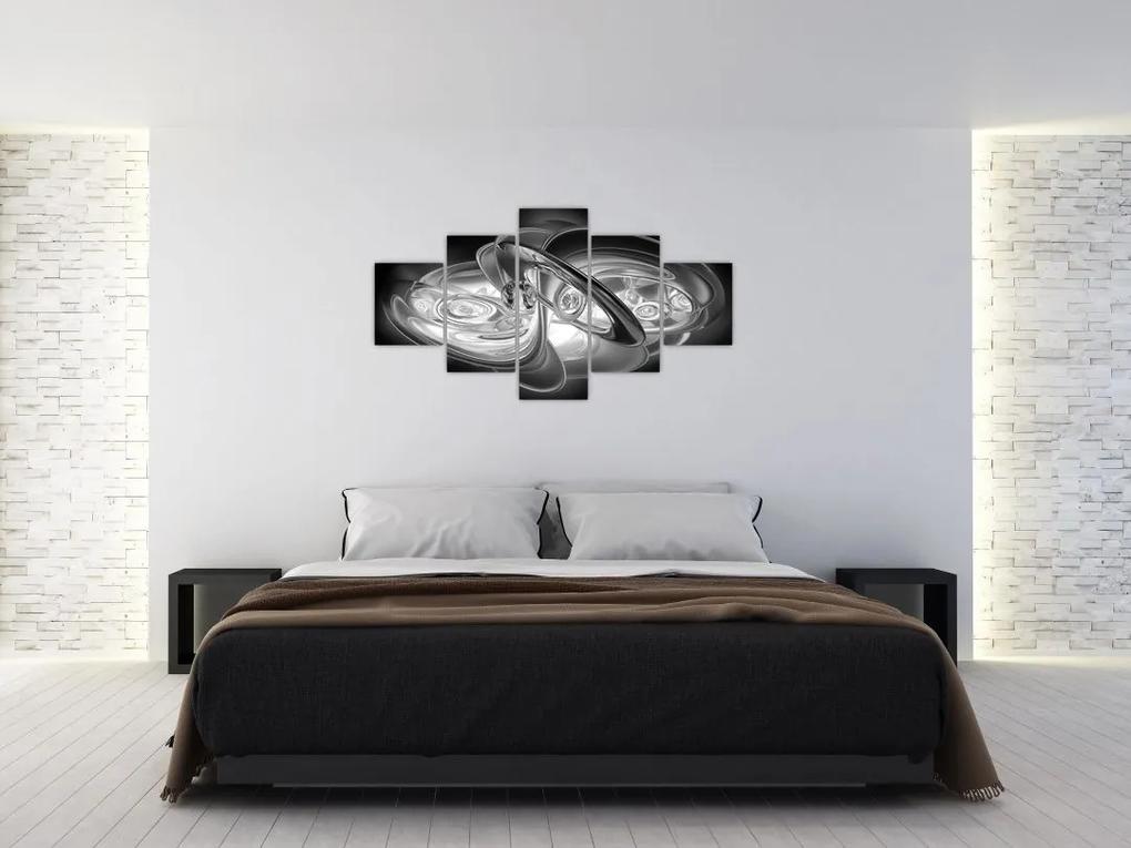 Obraz moderní šedé abstrakce (125x70 cm)