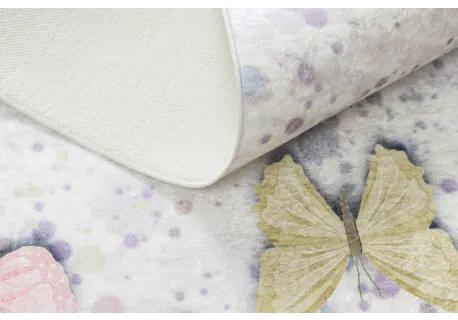 Dywany Luszczow Dětský kusový koberec BAMBINO 1610 pratelný Motýli, protiskluz, krém Rozměr koberce: 80 x 150 cm